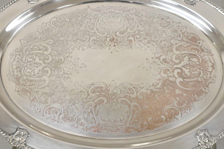 Vintage Rose Point by Wallace 24" Silver Plated Victorian Oval Platter ...
