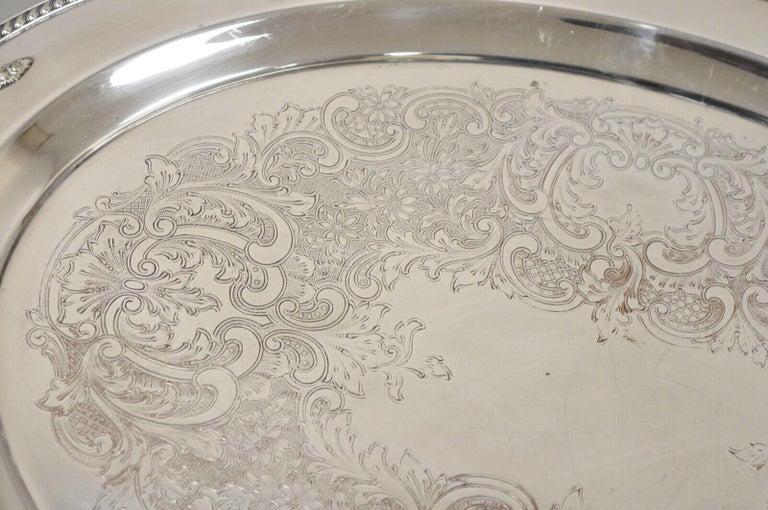 Vintage Rose Point by Wallace 24" Silver Plated Victorian Oval Platter ...