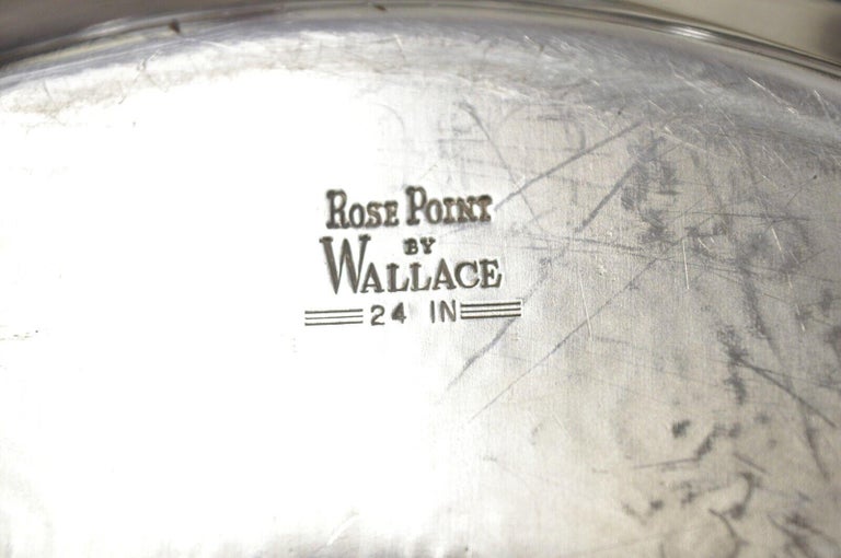 Vintage Rose Point by Wallace 24" Silver Plated Victorian Oval Platter ...