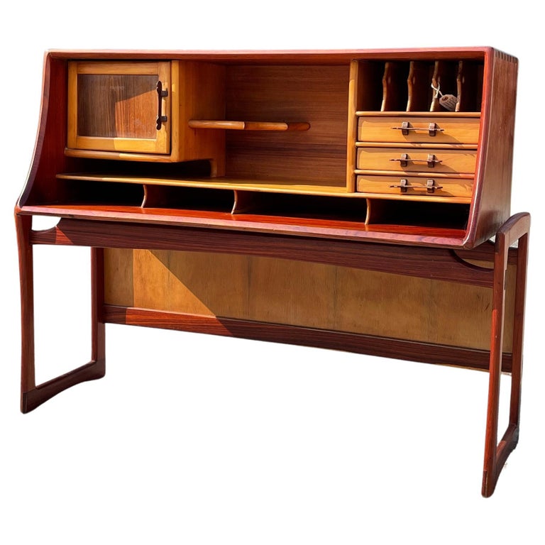 Vintage Rosewood Console Desk with Secret Compartment For Sale at 1stDibs