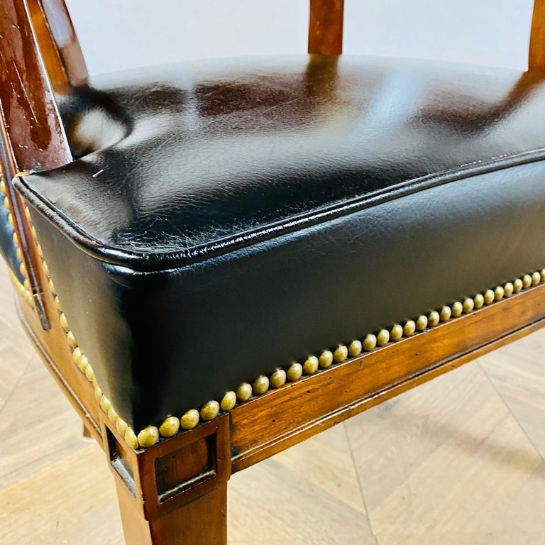 Vintage Rosewood and Leather Desk / Tub Chair For Sale at 1stDibs