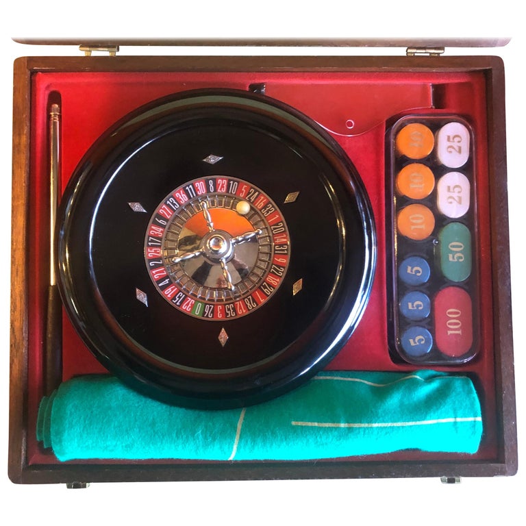 Vintage Roulette Set in Case by Rottgames at 1stDibs