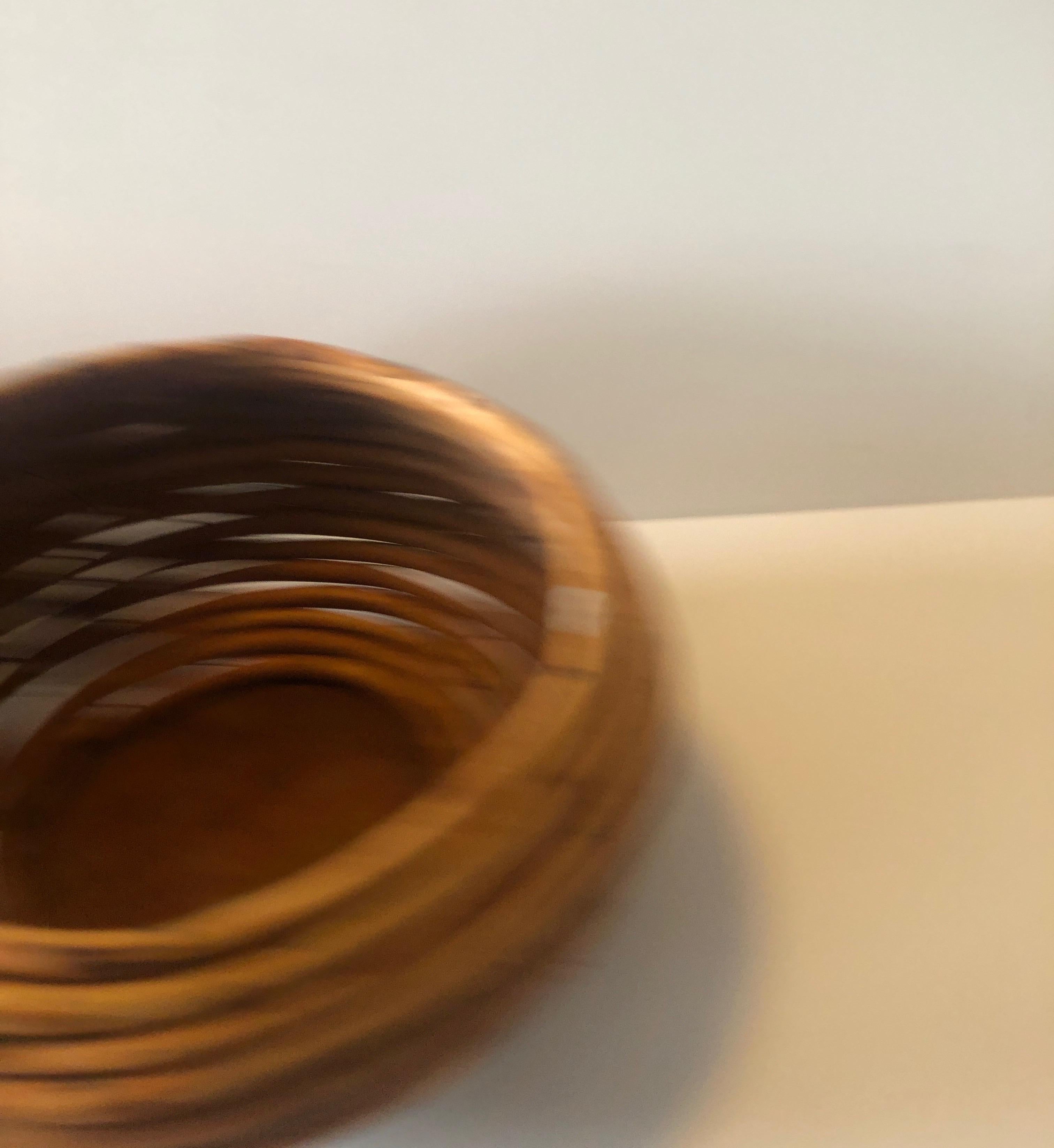 Round Bamboo Coiled Asian Bowl For Sale at 1stDibs