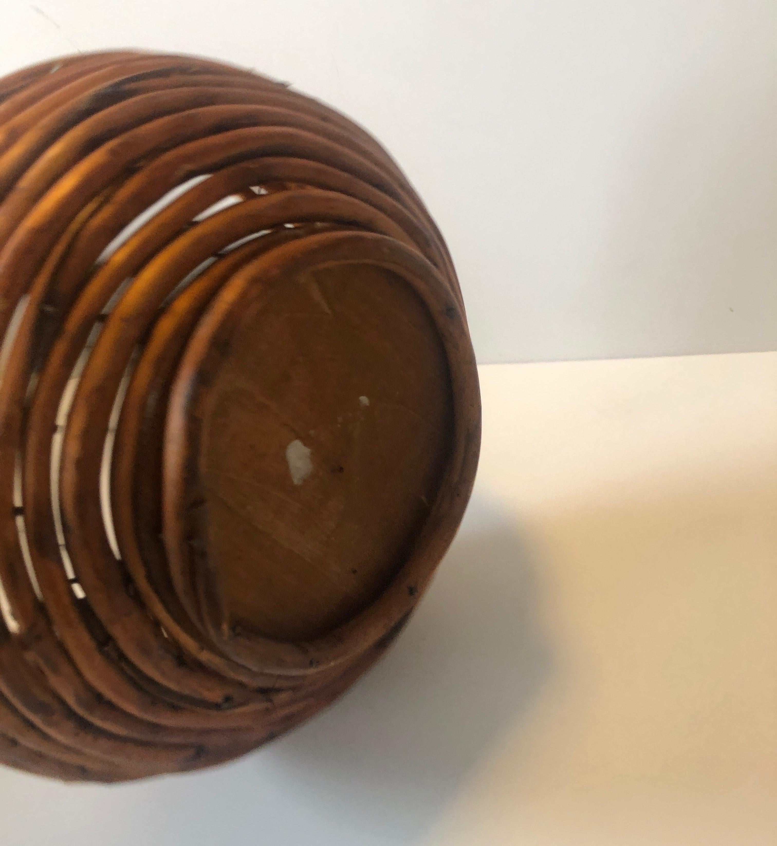 Round Bamboo Coiled Asian Bowl For Sale at 1stDibs