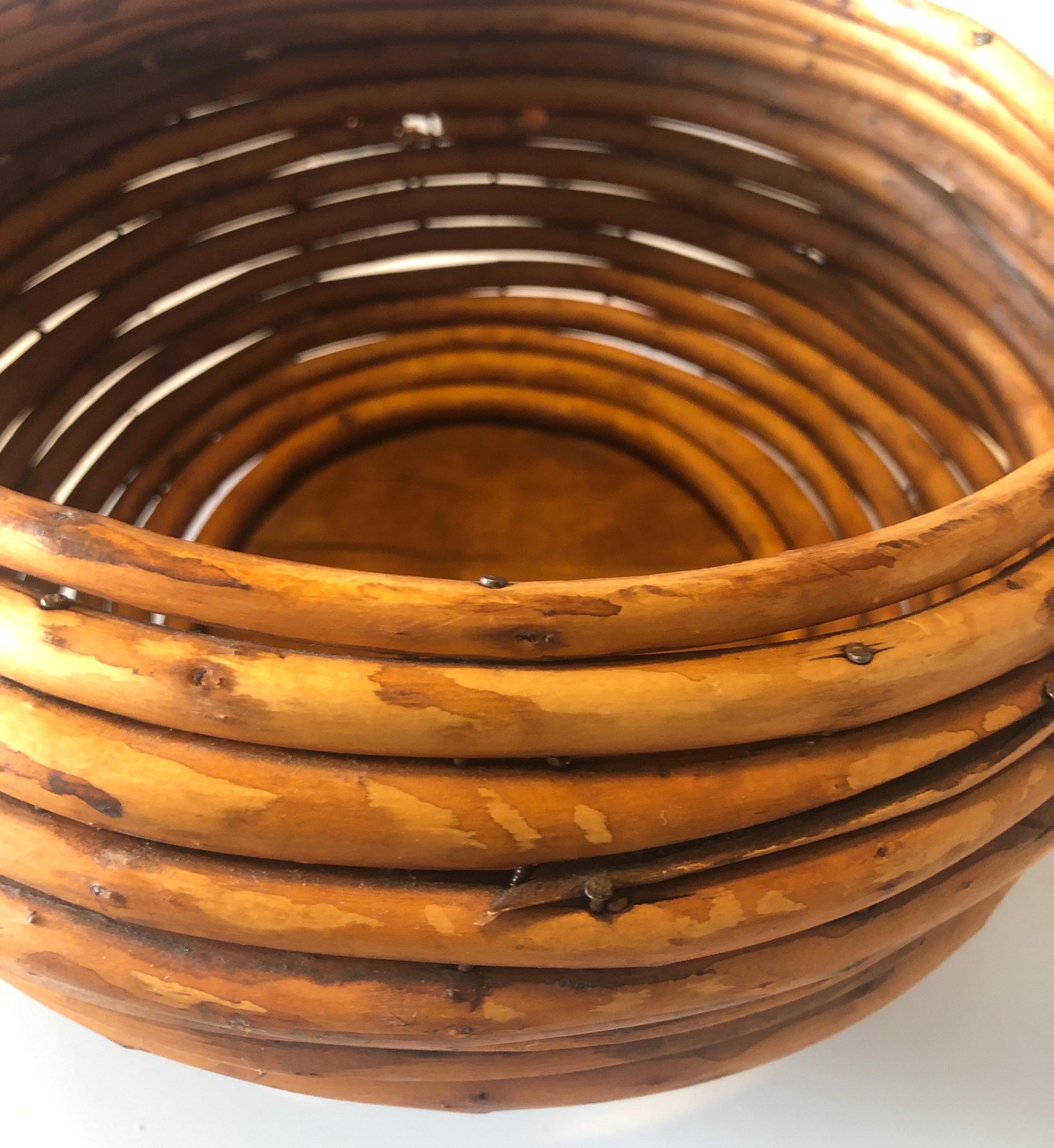 Round Bamboo Coiled Asian Bowl For Sale at 1stDibs
