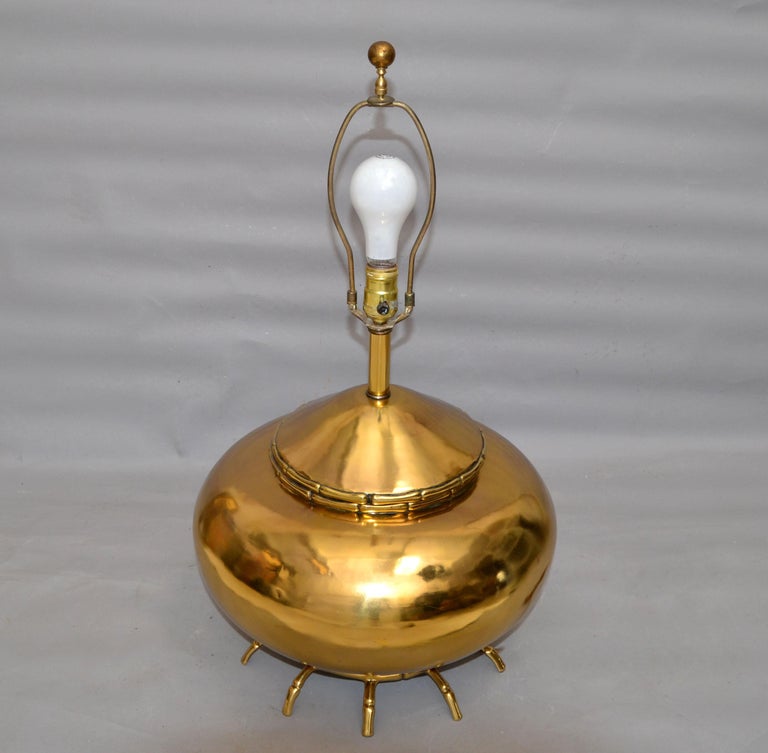 Vintage Round Brass Table Lamp Spider Legs Mid-Century Modern, 1970 For ...