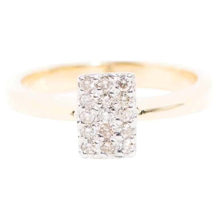 Vintage Round Brilliant Cut Diamond Grain Set Cluster Ring in 9 Carat ...