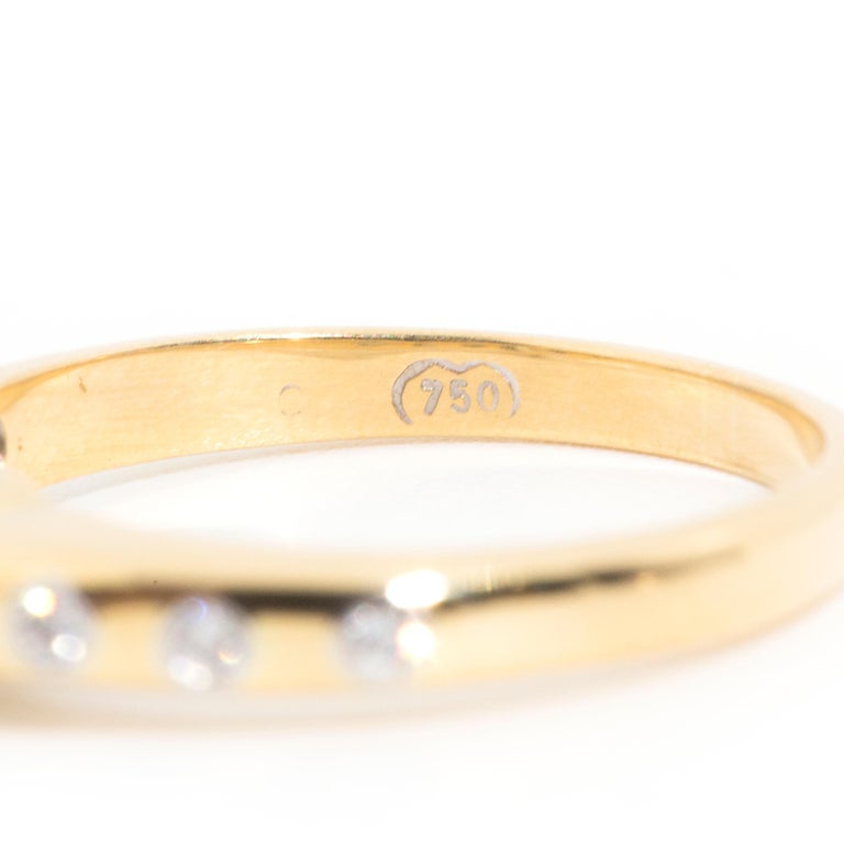 Vintage Round Brilliant Diamond Rub Over Engagement Ring 18 Carat ...