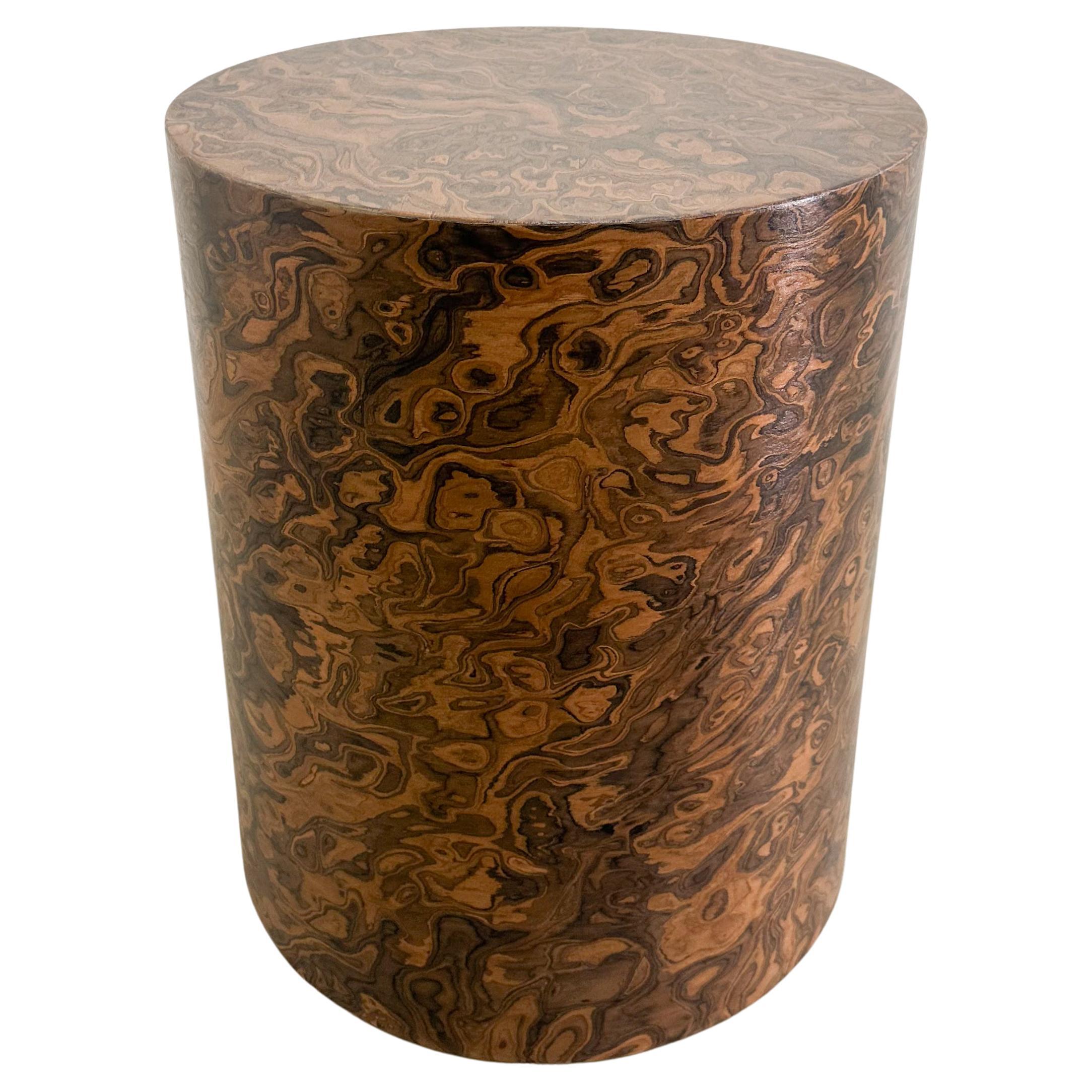 Vintage Round Cocktail Table Ettore Sottsass Veneer Side Table ...