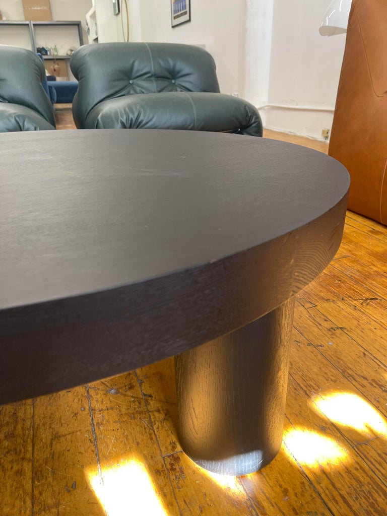 Vintage Round Ebony Coffee Table Three Legged Cubist Coffee Table For ...