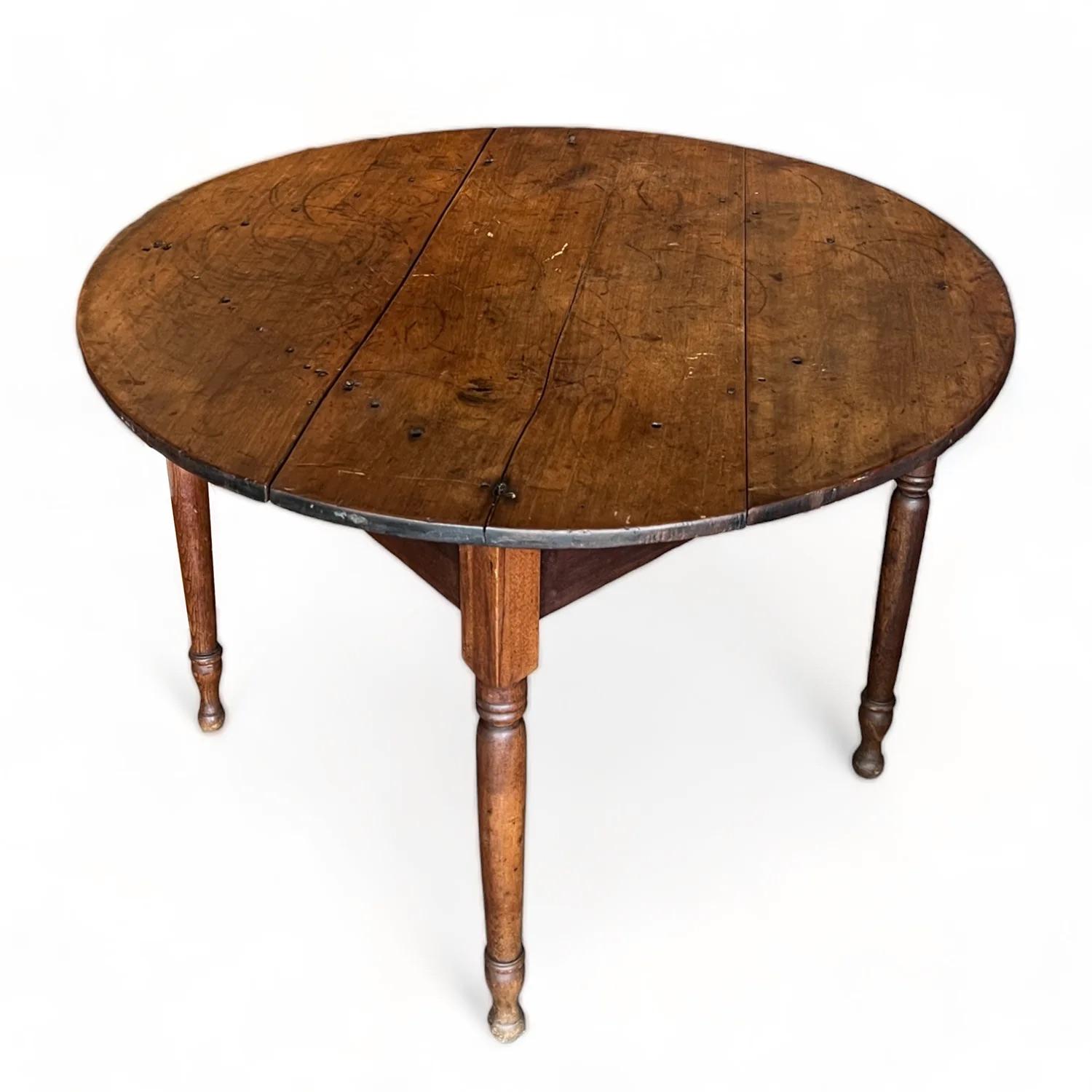 Vintage Round French Country Table at 1stDibs