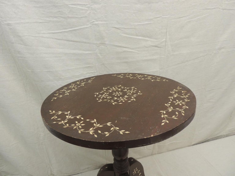 Vintage Round Indian Side Table For Sale at 1stDibs