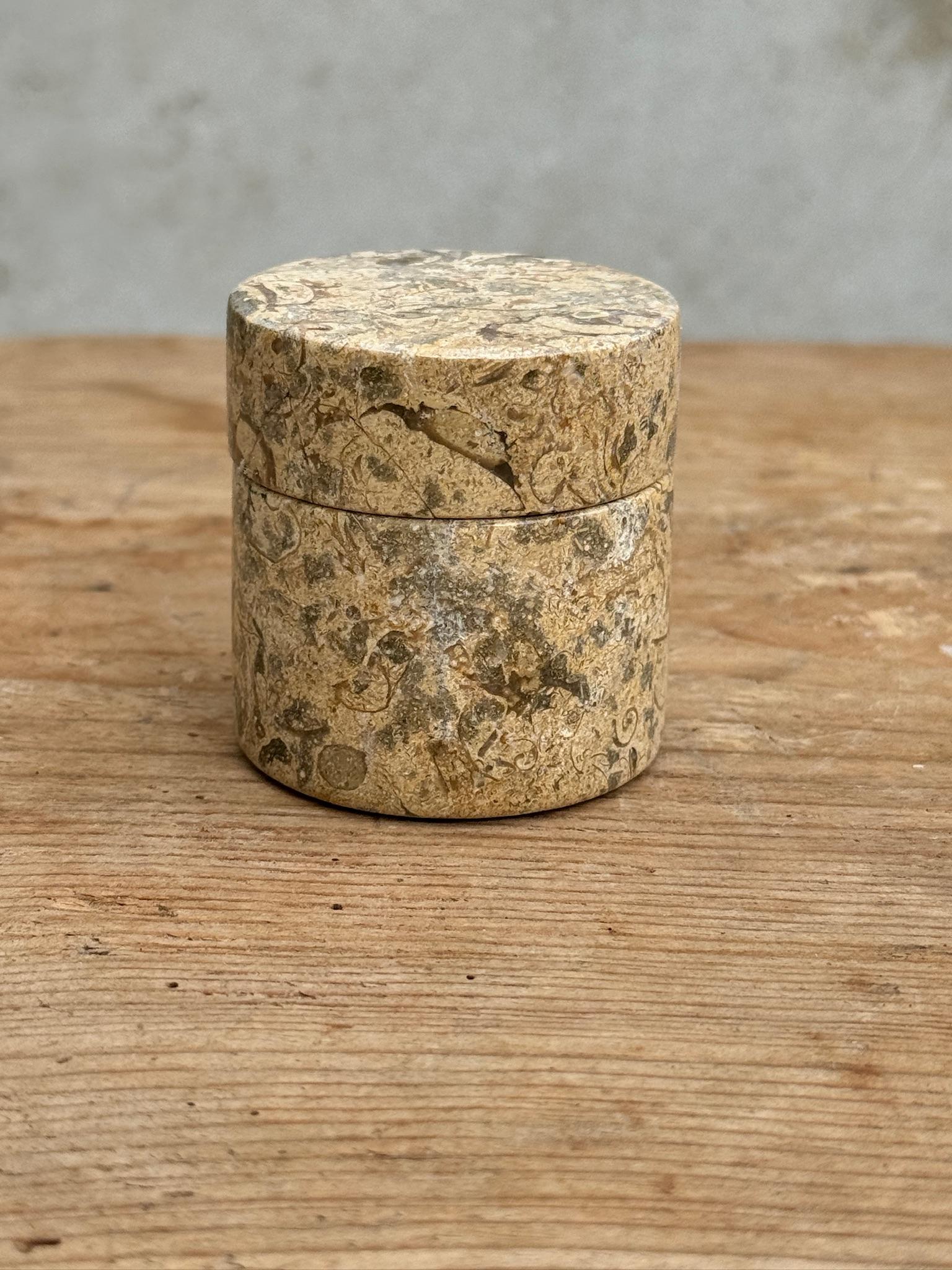 Vintage Round Marble Trinket Box With Lid For Sale at 1stDibs