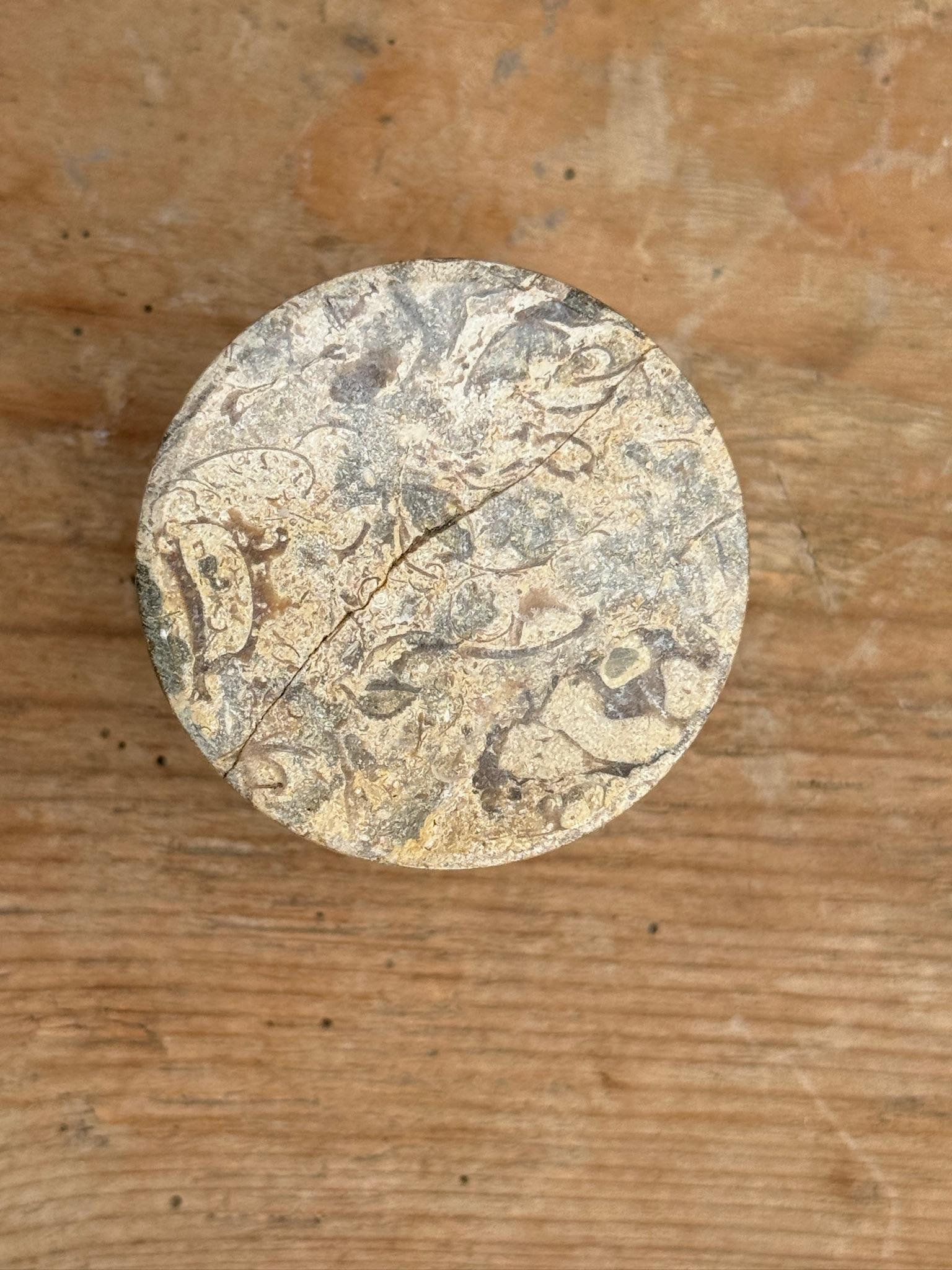 Vintage Round Marble Trinket Box With Lid For Sale at 1stDibs