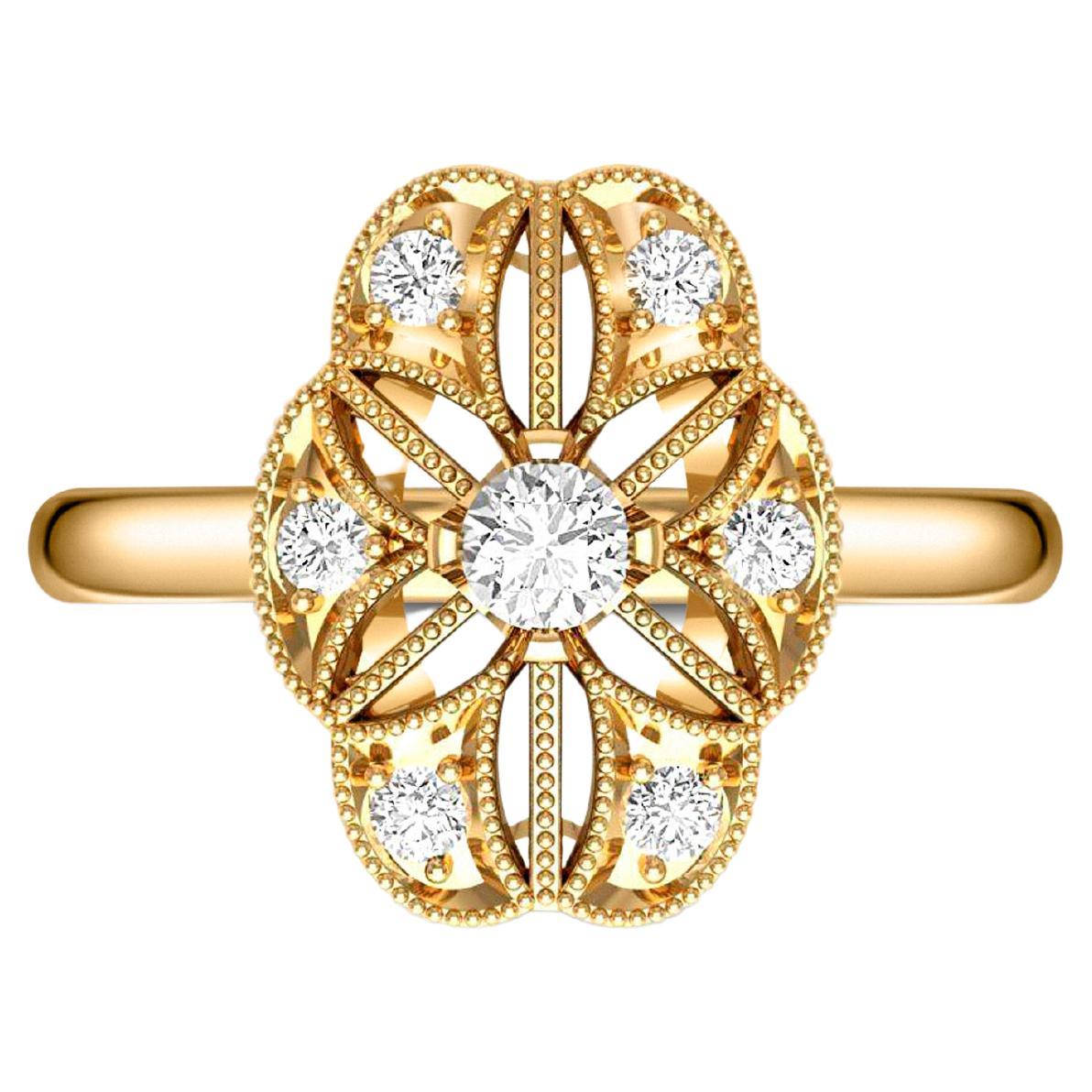 Round Moissanite Engagement Ring in 14K White Gold - "Harper", Ready to ...