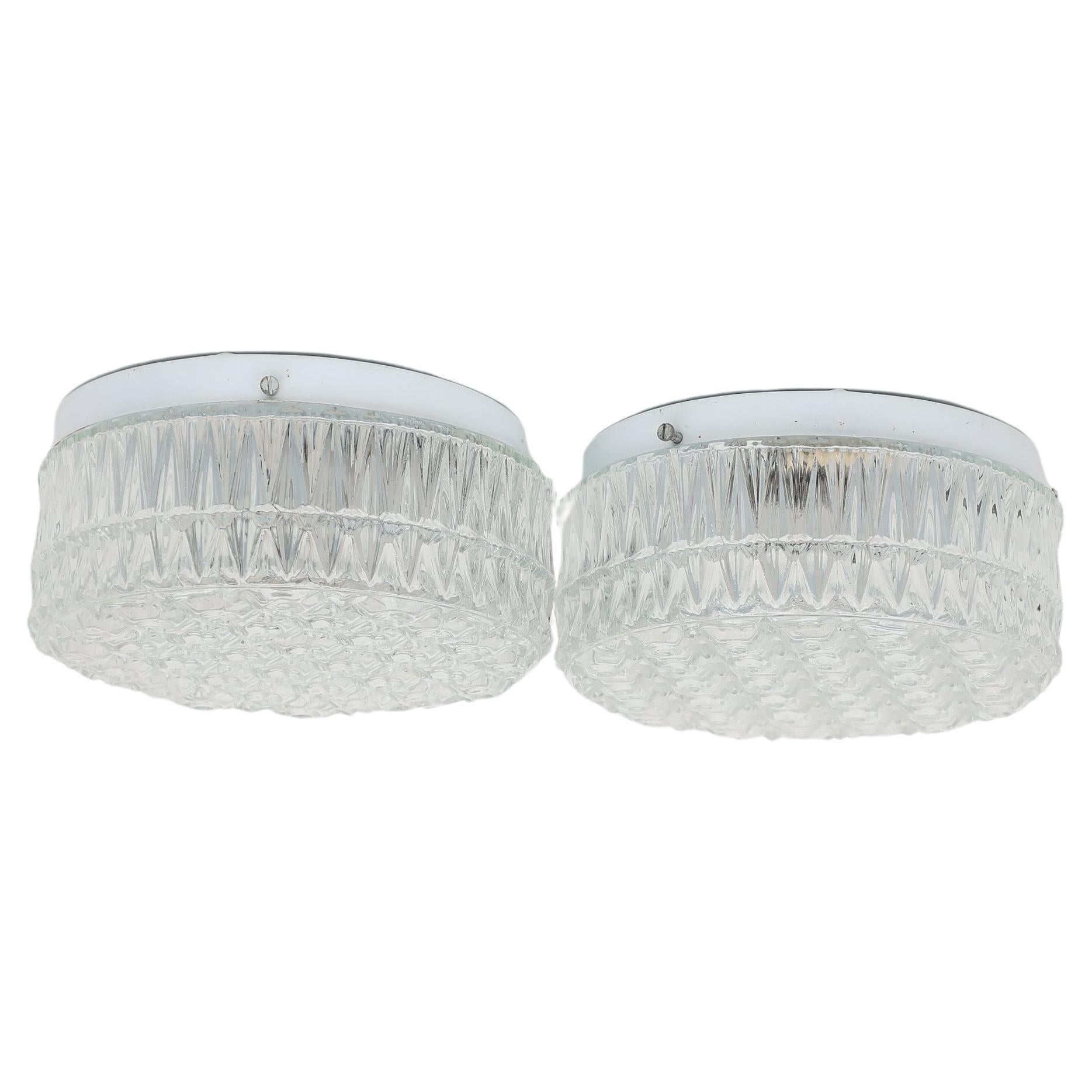 Vintage Round Molded Polka Dot Glass Ceiling or Wall Sconce For Sale at ...