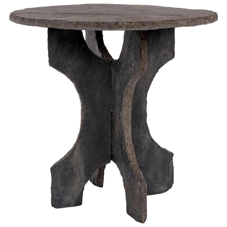 Vintage Round Slate Table at 1stDibs