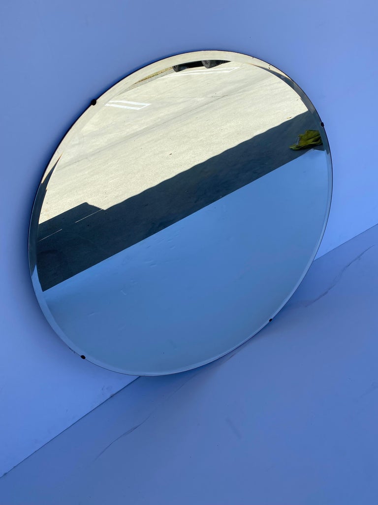 Vintage Round Wall Mirror For Sale at 1stDibs