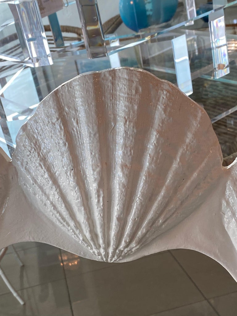 Vintage Round Lacquered Palm Beach Scallop Seashell Shell Mirror Two ...