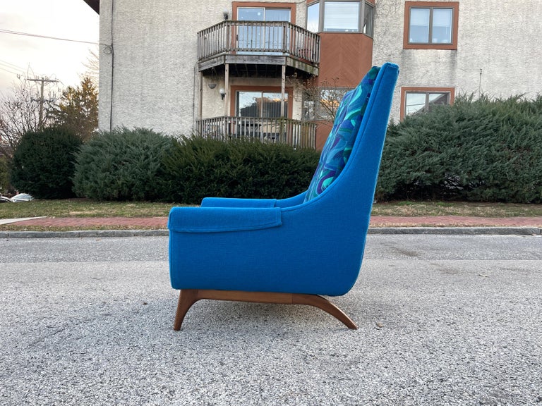 Vintage Rowe Furniture Psychedelic Midcentury High Back Lounge Chair ...