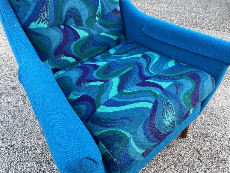 Vintage Rowe Furniture Psychedelic Midcentury High Back Lounge Chair ...