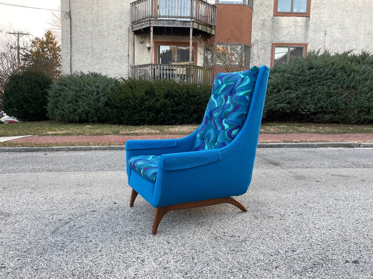 Vintage Rowe Furniture Psychedelic Midcentury High Back Lounge Chair ...