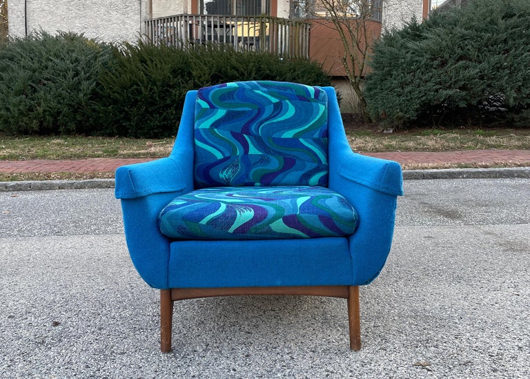 Vintage Rowe Furniture Psychedelic Midcentury Low Back Lounge Chair For ...