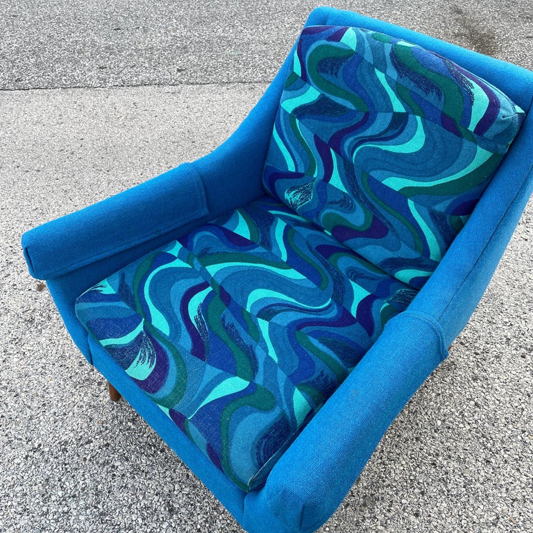 Vintage Rowe Furniture Psychedelic Midcentury Low Back Lounge Chair For ...