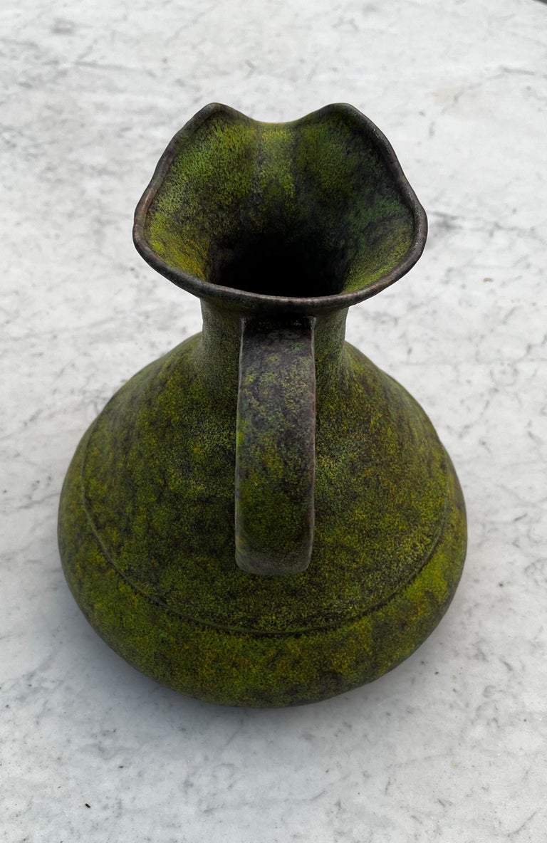 Vintage Royal Haeger Pottery Pitcher with Green "Orange Peel" Glaze For ...