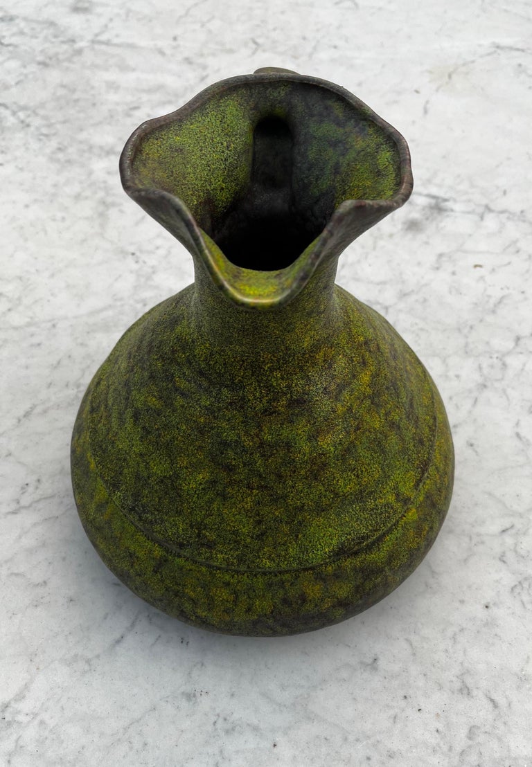 Vintage Royal Haeger Pottery Pitcher with Green "Orange Peel" Glaze For ...