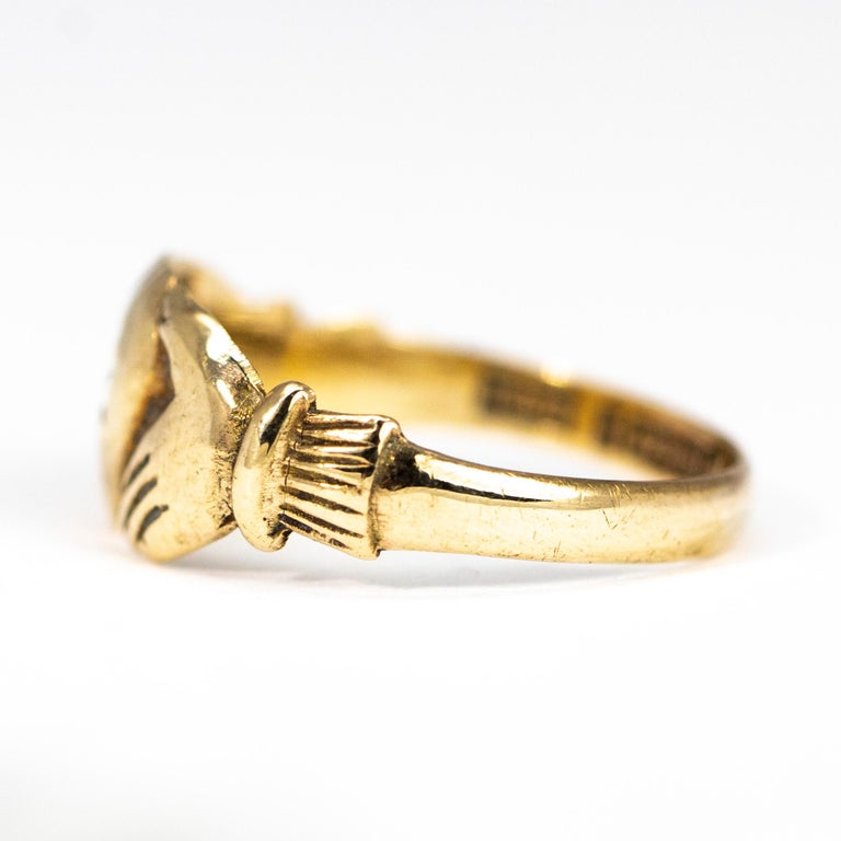 Vintage Ruby and 9 Carat Gold Claddagh Ring at 1stDibs | antique ...