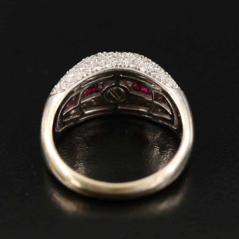 Customizable Vintage Ruby Diamond Wedding Band, Art Deco Ruby Diamond ...
