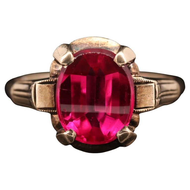 Customizable Vintage Ruby Engagement Ring Victorian Ruby Rose Gold ...