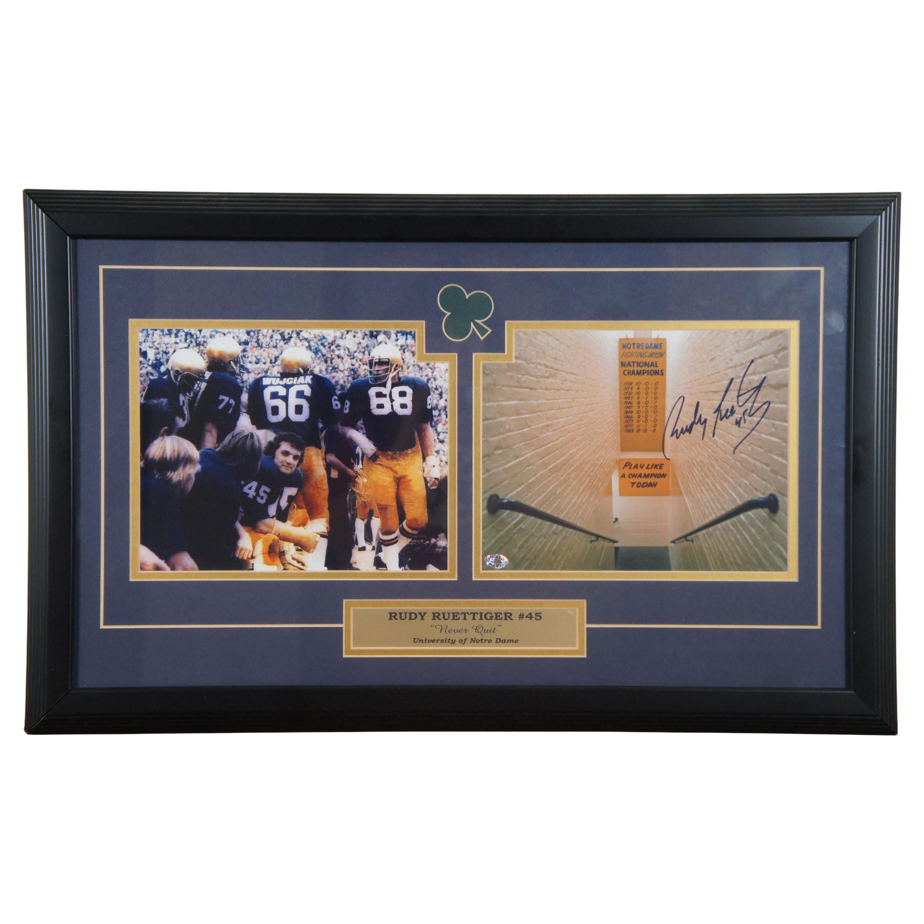 Vintage Rudy Ruettiger #45 Notre Dame Football Autographed Photo 27" at ...
