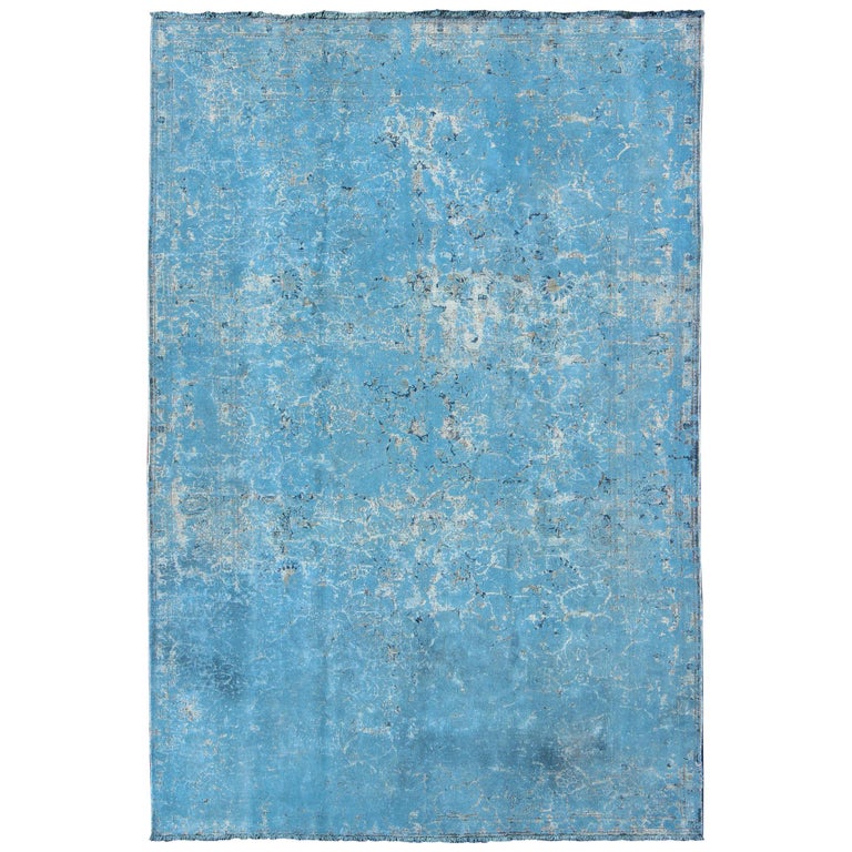 Vintage Rug in Modern Design in Shades of Blue For Sale at 1stDibs ...