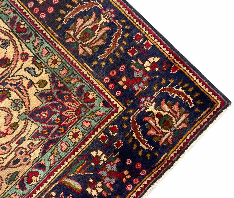 Vintage Rug Knotted Pile Carpet Turkish Handmade Oriental Wool Rug For ...