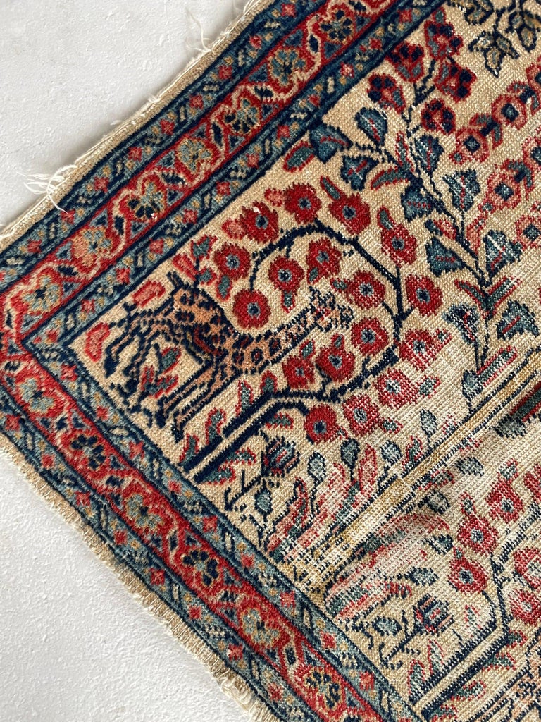 Vintage Rug Pictorial Beauty with Giraffe Motifs, c.1950's For Sale at ...