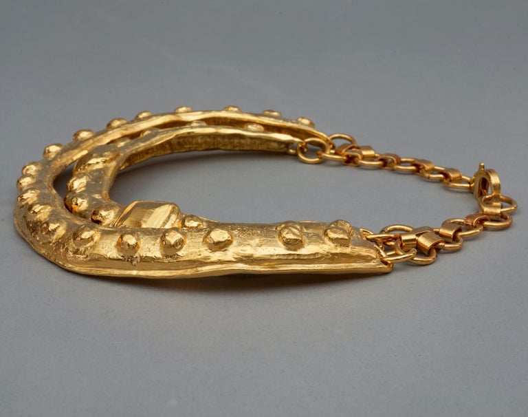 Vintage Runway CHRISTIAN LACROIX Double Layer Masai Rigid Gold Necklace ...
