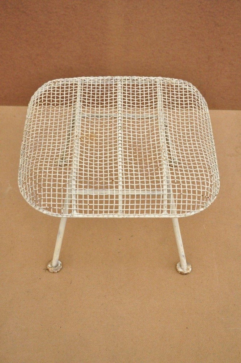 Vintage Russell Woodard Sculptura Metal Mesh Wrought Iron Ottoman ...