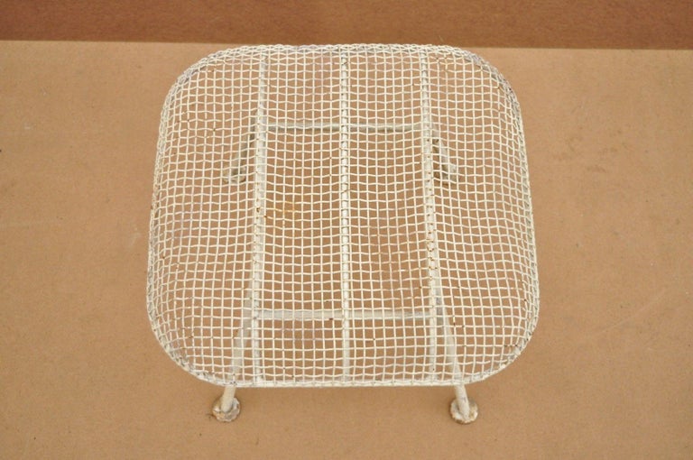 Vintage Russell Woodard Sculptura Metal Mesh Wrought Iron Ottoman ...