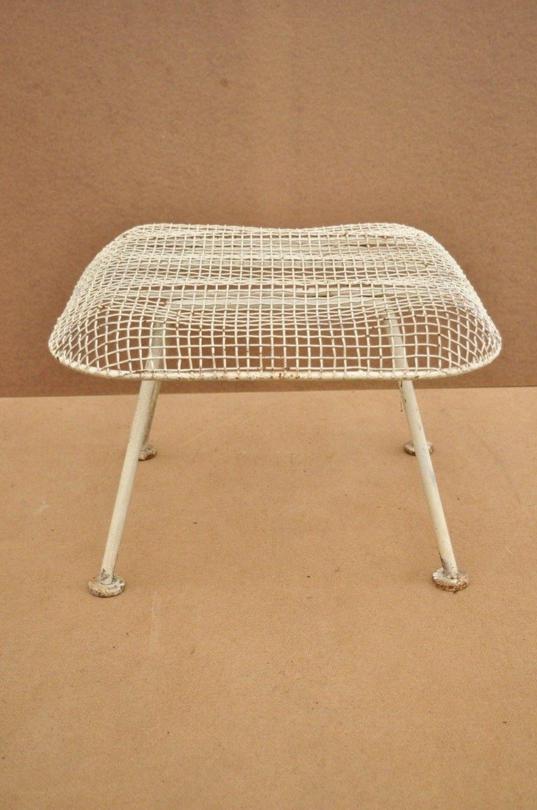 Vintage Russell Woodard Sculptura Metal Mesh Wrought Iron Ottoman ...