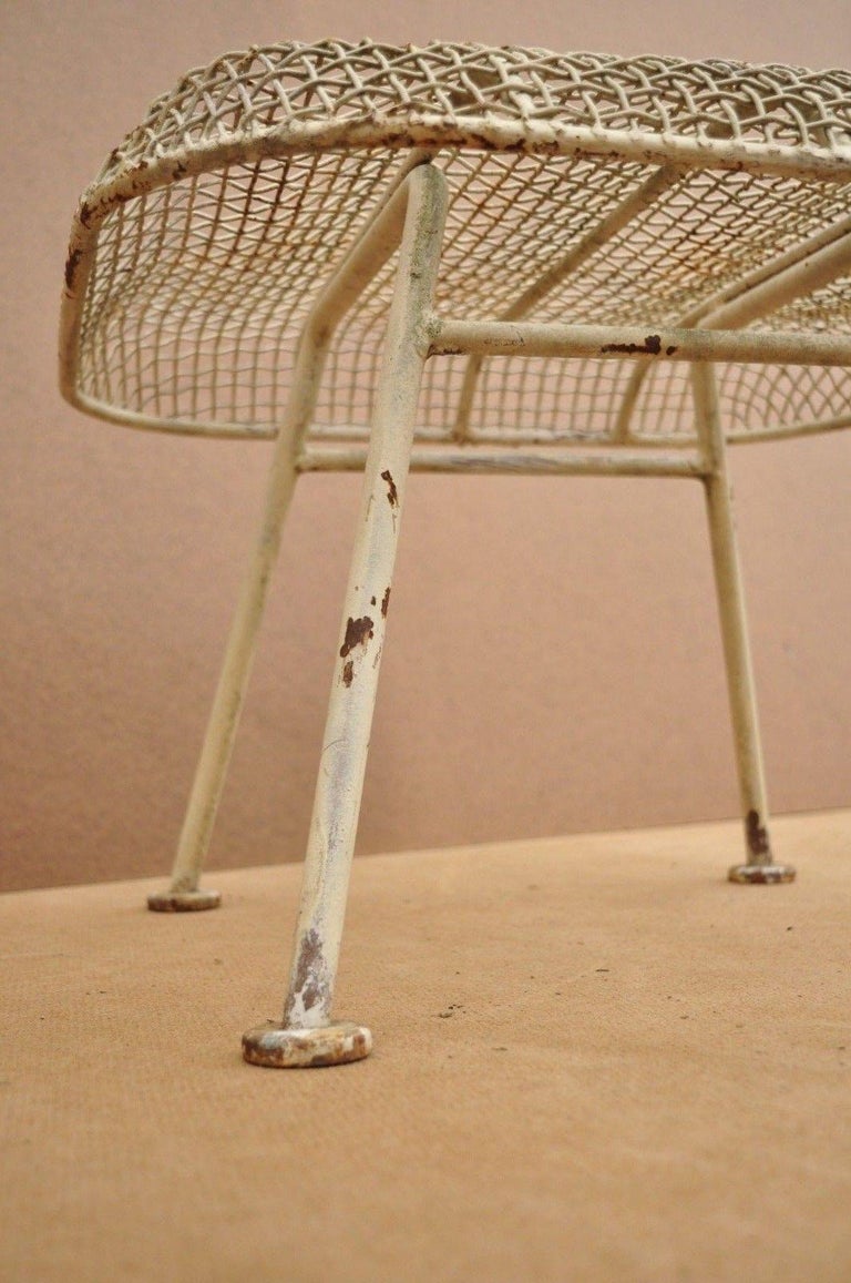 Vintage Russell Woodard Sculptura Metal Mesh Wrought Iron Ottoman ...