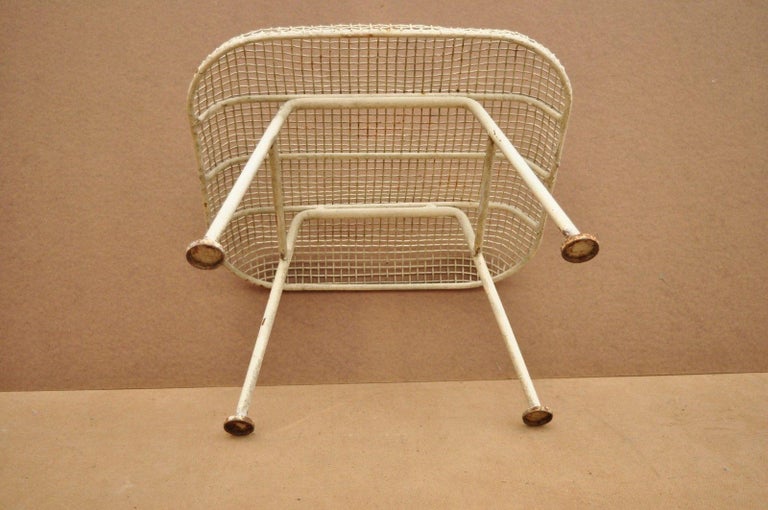 Vintage Russell Woodard Sculptura Metal Mesh Wrought Iron Ottoman ...