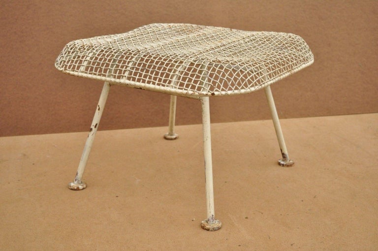 Vintage Russell Woodard Sculptura Metal Mesh Wrought Iron Ottoman ...