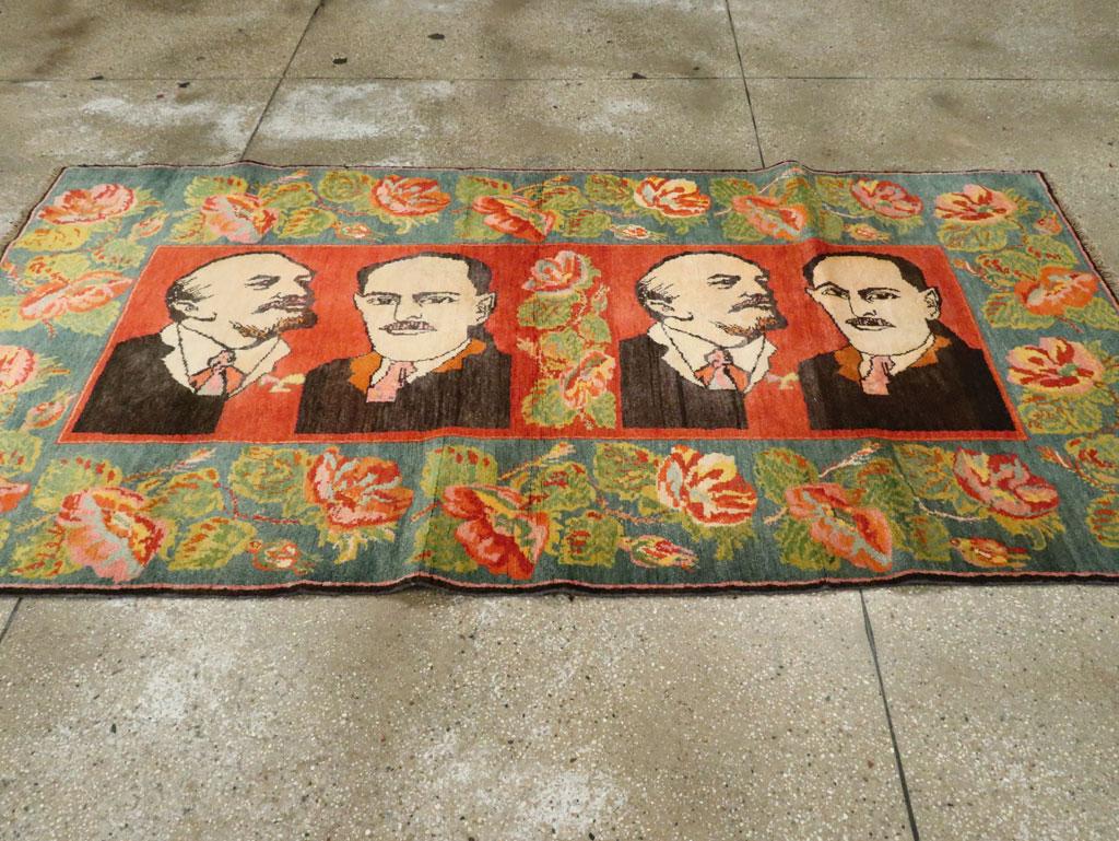 Vintage Russian Karabagh Vladimir Lenin Rug at 1stDibs | lenin carpet