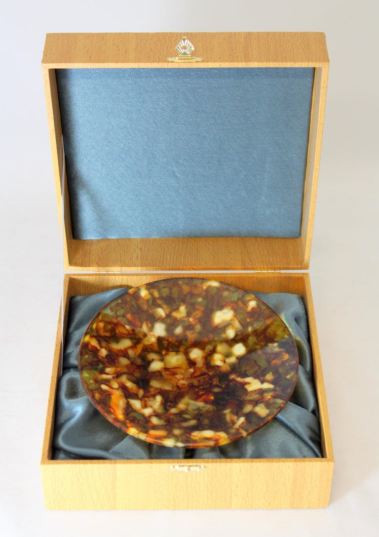 Russische Tazza aus Silber und Bernstein, ca. 1990er Jahre im Angebot ...