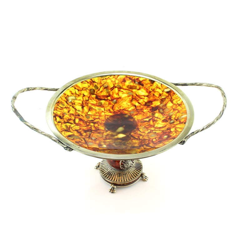 Vintage Russian Silver and Amber Tazza Dish, circa 1990s For Sale at ...