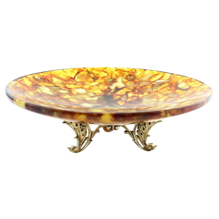 Vintage Russian Silver and Amber Tazza Dish, circa 1990s For Sale at ...