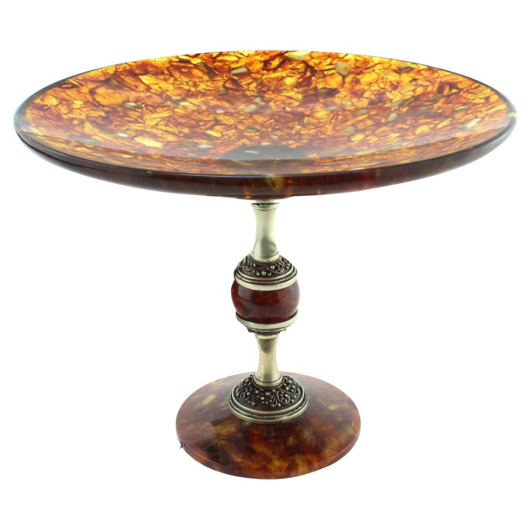 Vintage Russian Silver and Amber Tazza Dish, circa 1990s For Sale at ...
