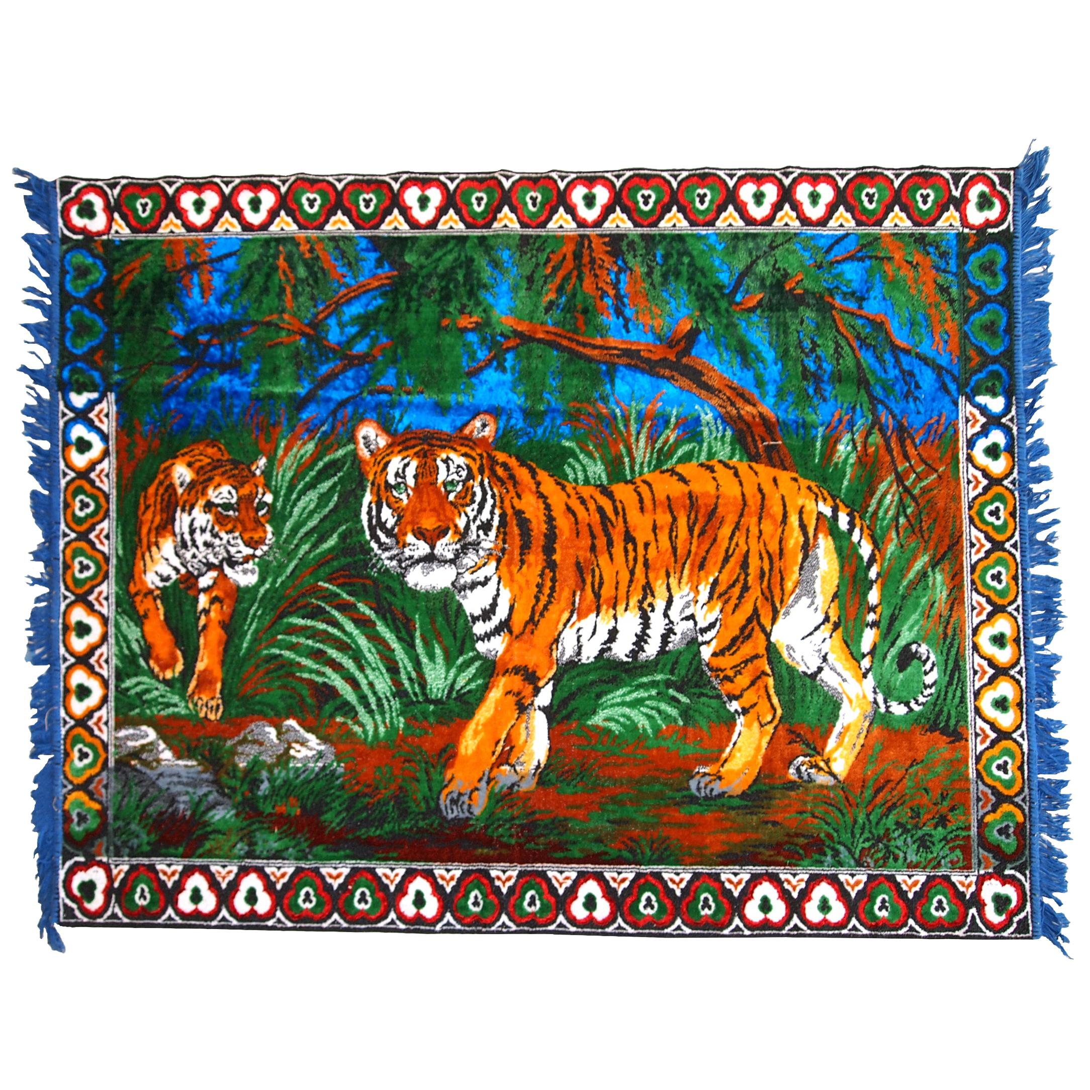 Vintage Russian Tapestry from USSR in Plush, 1960s, 1C717 at 1stDibs